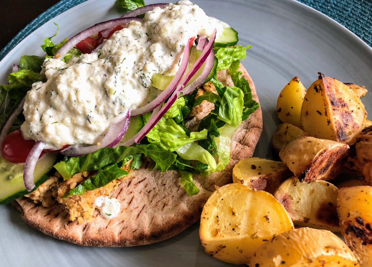 Tempeh Gyros and Greek Potatoes – The Charming Chickpea